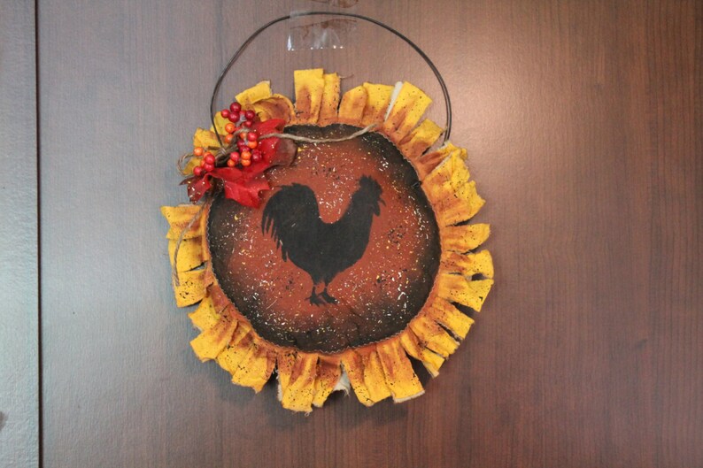 Sunflower Rooster Rustic Decor..country Home...country Kitchen...rustic ...