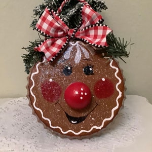 Gingerbread Handpainted Face Christmas Decor Ginger Decor Ginger ...