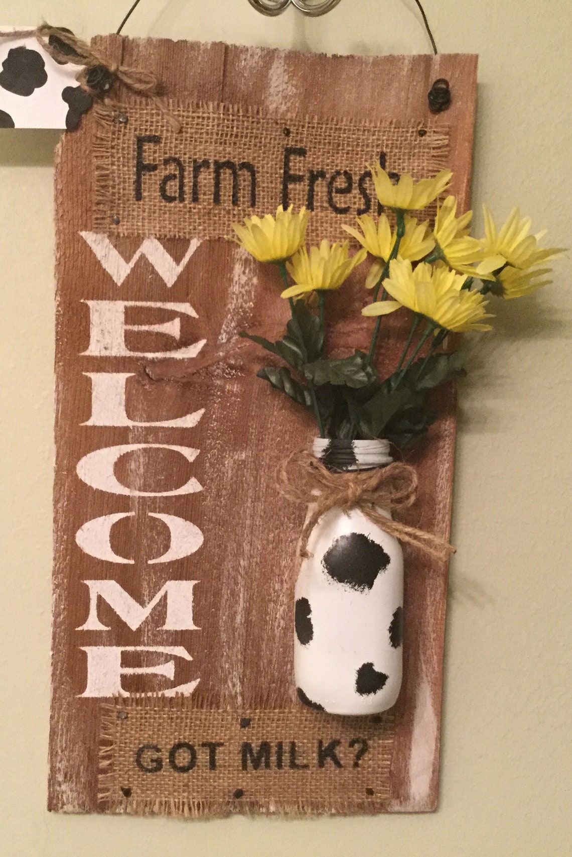Cow Upcycled Shingle Farm Home Sign Housewarming Gift Farm - Etsy