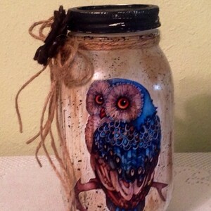 Mason Upcycled Quart Jar.owl Decor Country Home Owl Lover Housewarming ...