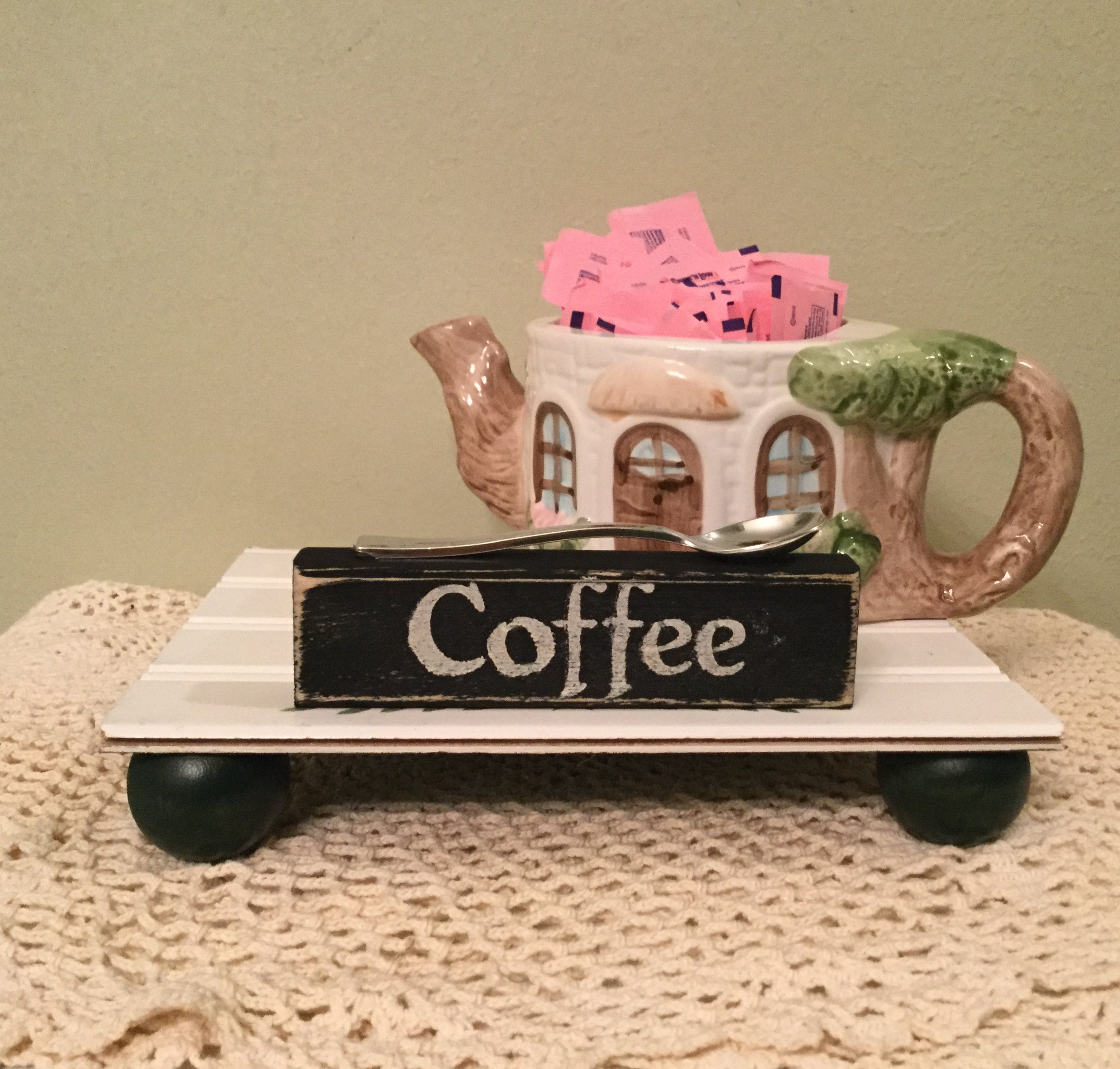 Coffee Bar Sugar Storage Tea Pot Birdhouse Housewarming Gift Farm Home ...