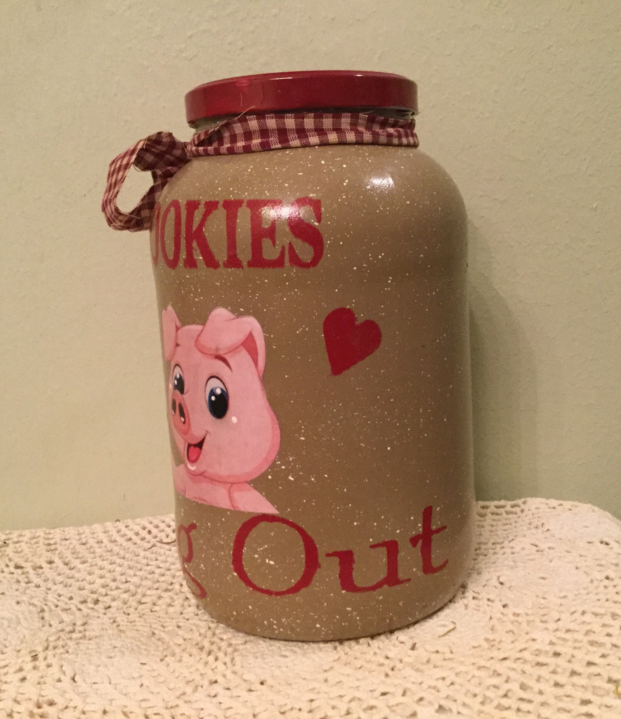 Pig Cookie Jar Upcycled Gallon Jar Kitchen Decor Country | Etsy