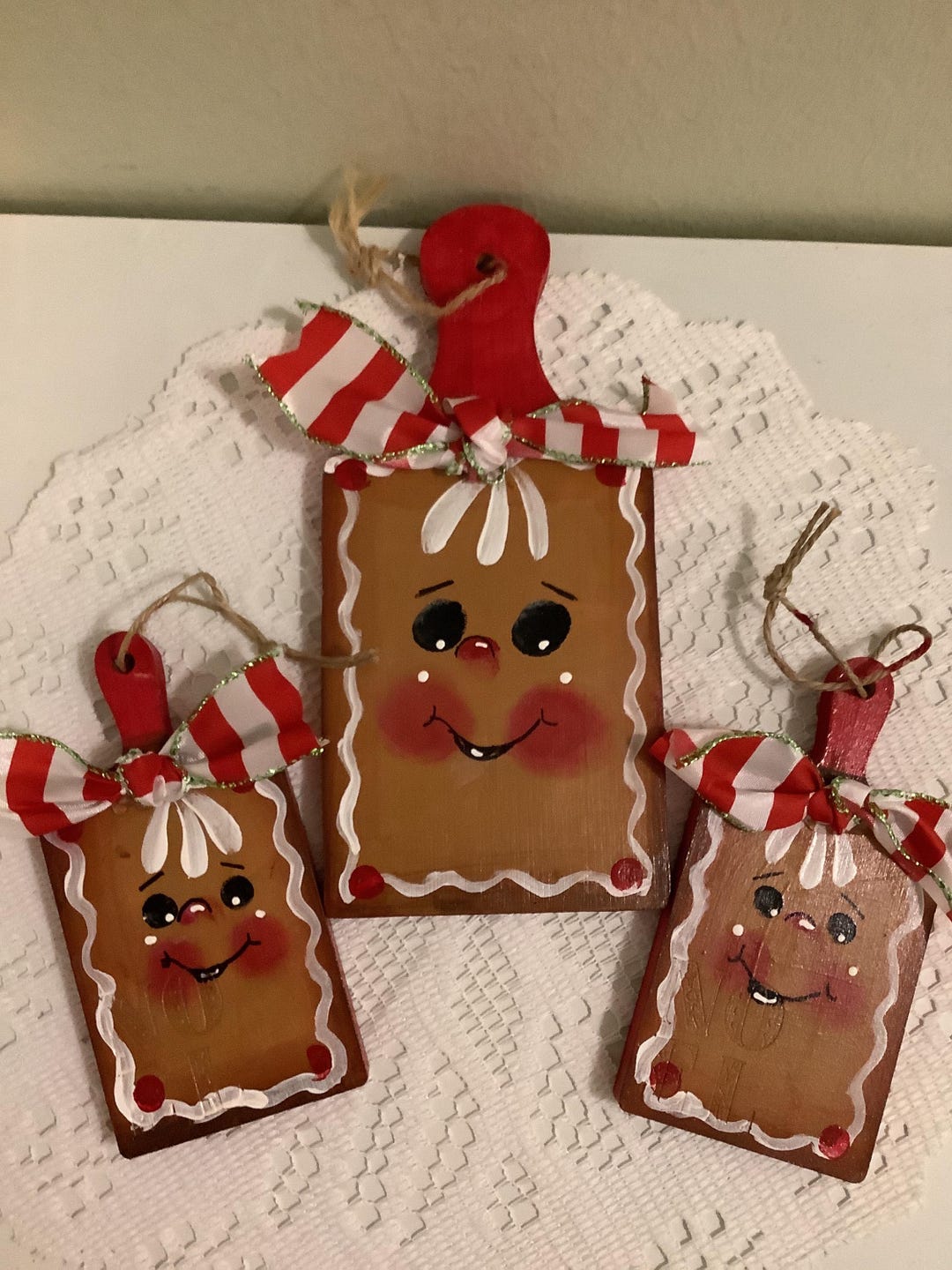 Gingerbread Set of Three Holiday Decor Tree Ornies Ginger Lover ...
