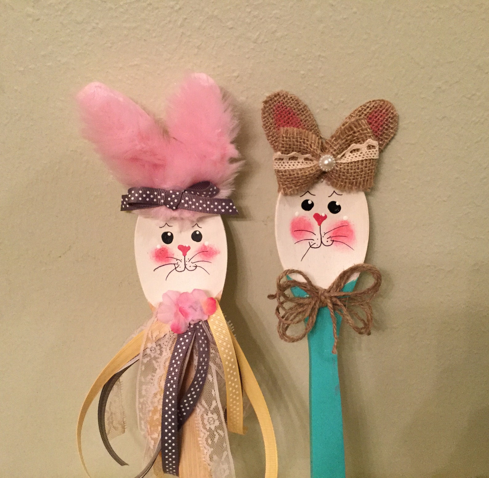 Bunny Spoons Easter Decor Housewarming Set of Two Holiday - Etsy