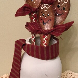 Gingerbread Handpainted Spoons Set of Four Housewarming Gift Country ...