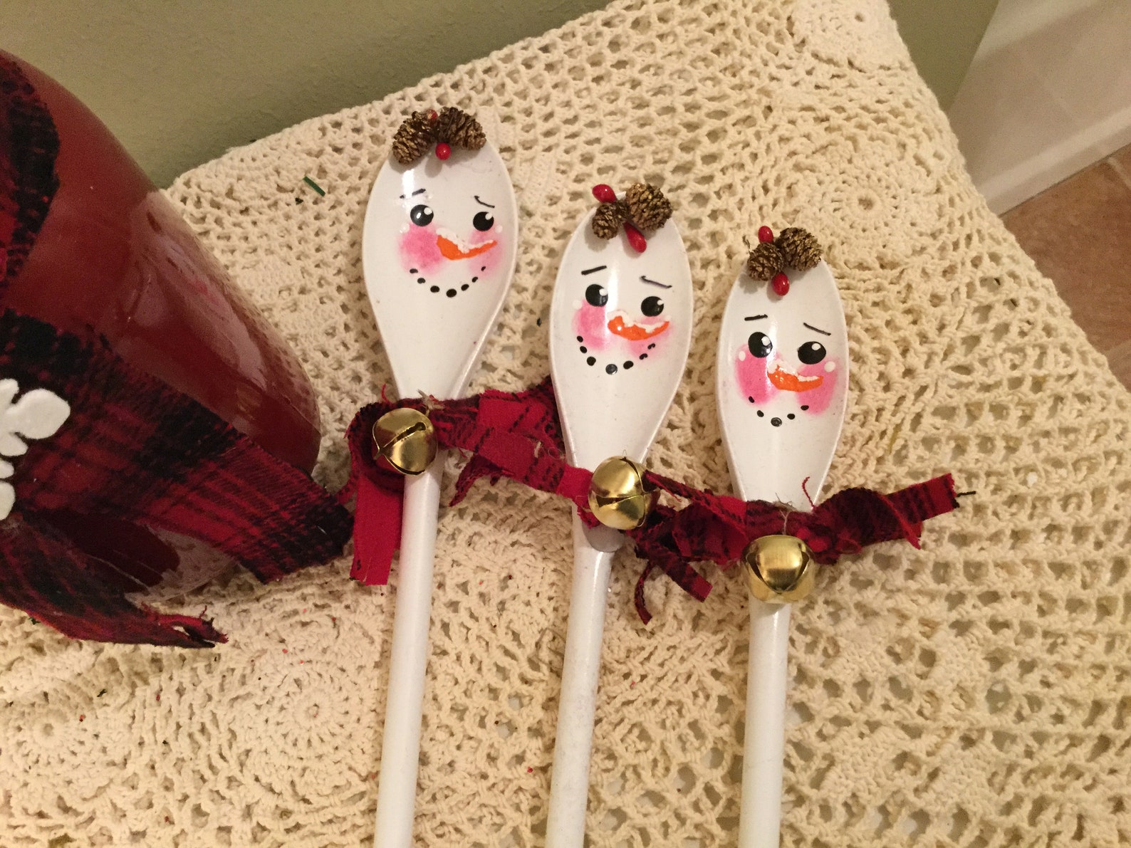 New Snowmen Spoons in Red Quart Jar Housewarming Holiday - Etsy