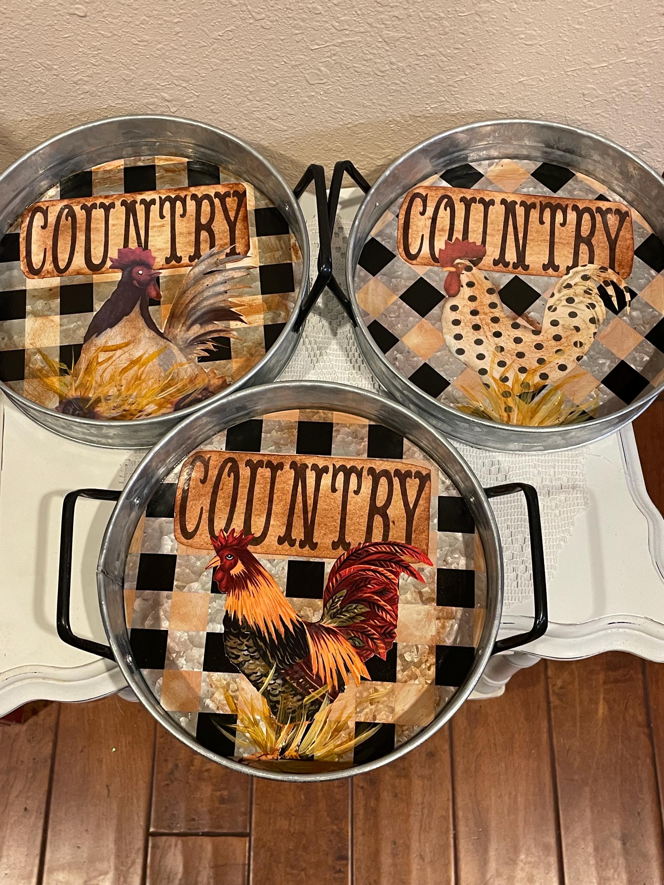 Rooster Serving Tray Chicken Rooster Collector. Farm Kitchen - Etsy
