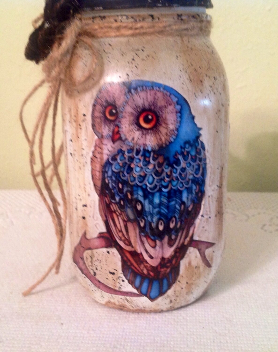 Mason Upcycled Quart Jar.owl Decor Country Home Owl Lover | Etsy