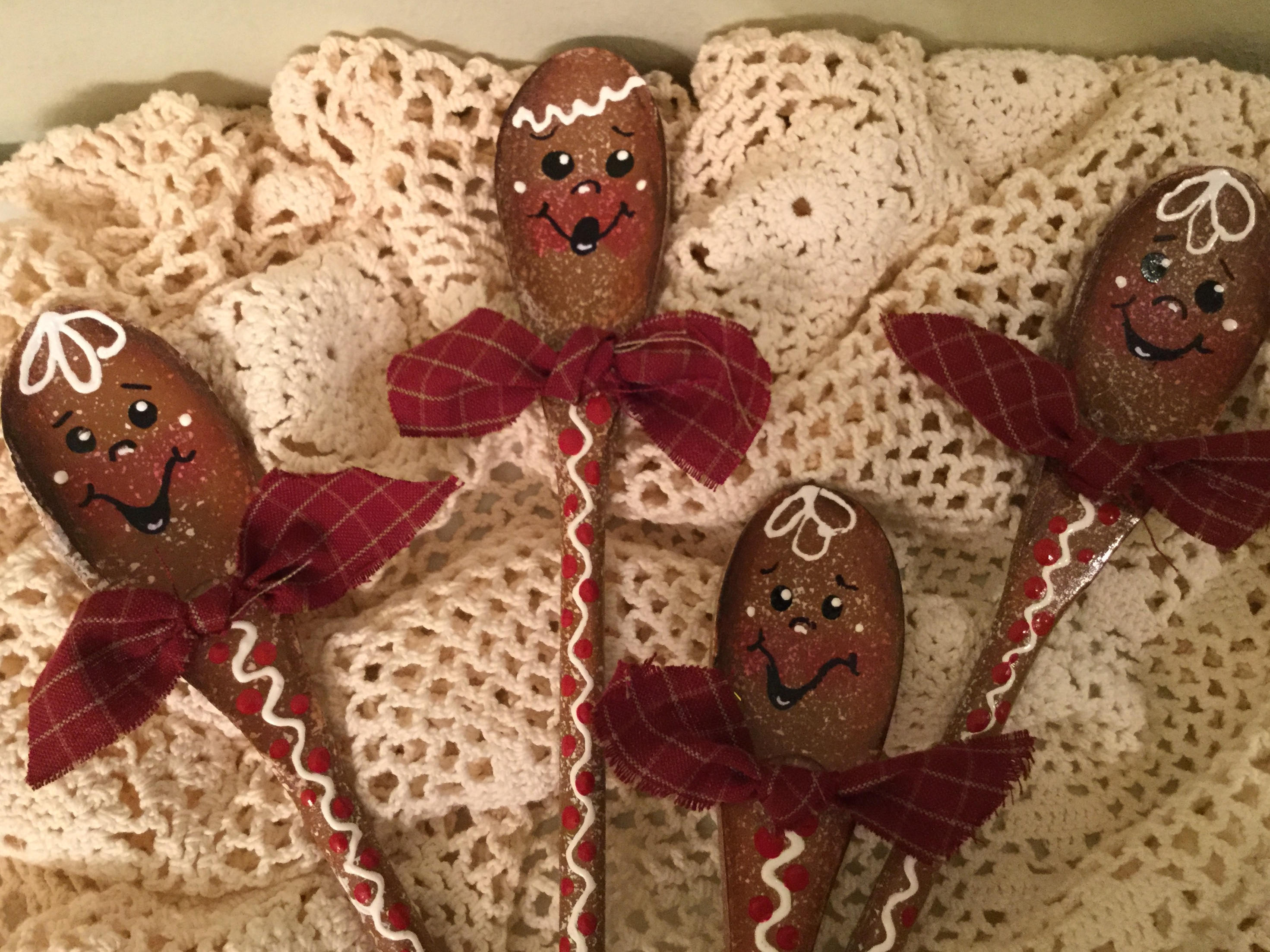 Gingerbread Handpainted Spoons Set of Four Housewarming Gift | Etsy