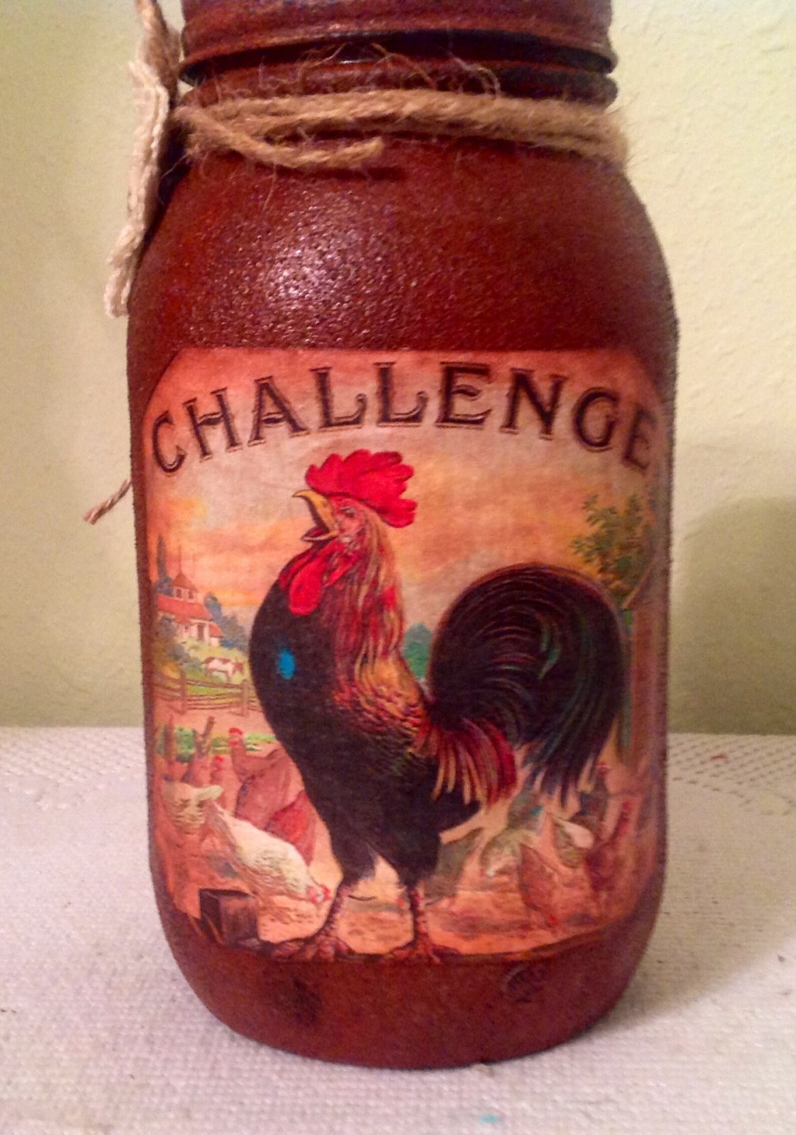 Mason Upcycled Quart Jar. Rooster Decor Country Home Rooster - Etsy