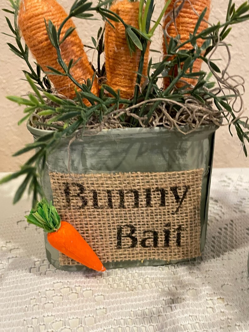 Rabbit Tins Bunny Bait Cans Easter Decor - Etsy