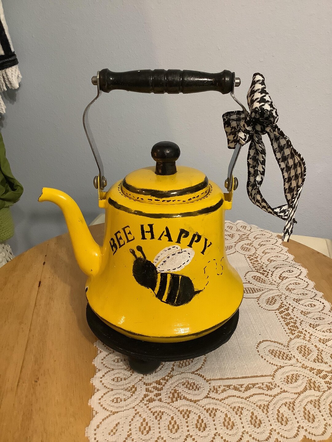 Bee Upcycled Tea Kettle Housewarming Bee Decor Bee Kitchen Bumble Bee ...