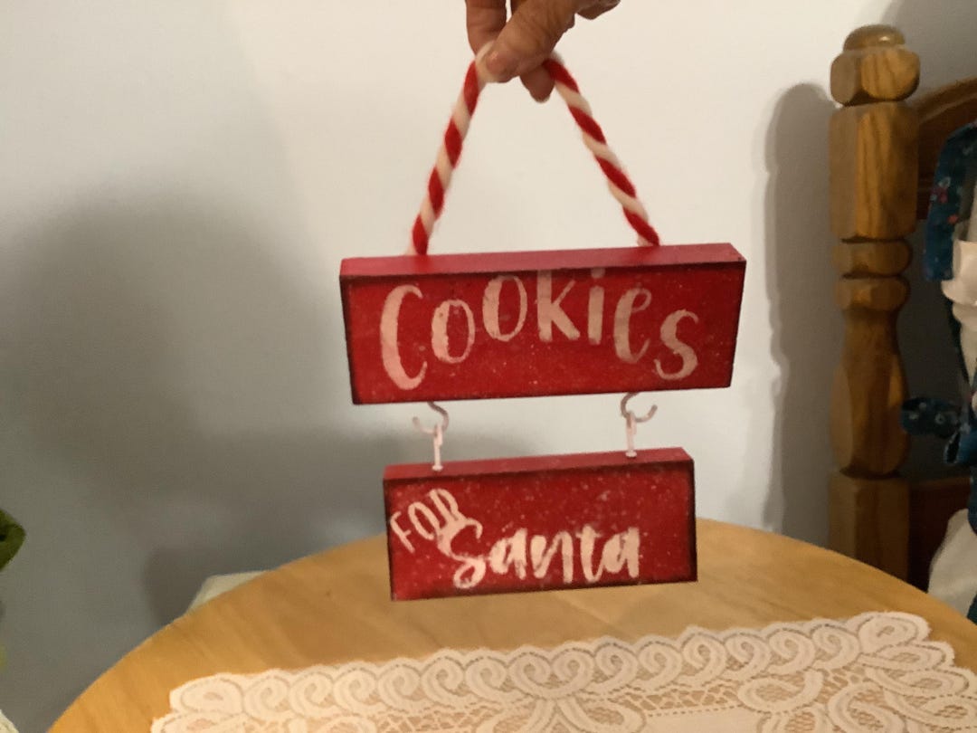 Cookies for Santa Hanging Sign. Holiday Decor Christmas. Choose One - Etsy