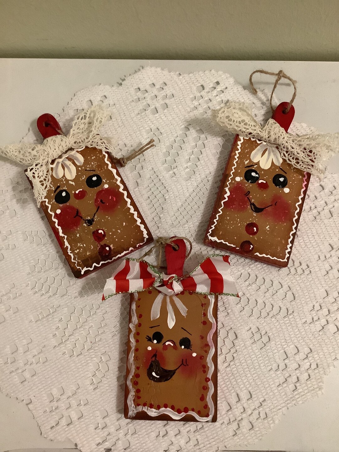 Gingerbread Set of Three Holiday Decor Tree Ornies Ginger Lover ...