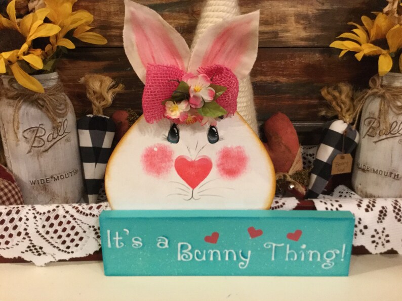Easter Bunny Shelf Setter Sign New Original Housewarming - Etsy