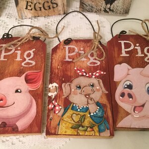 Rooster Cow Pig Upcycled Wood Sign Farm Sign Housewarming - Etsy