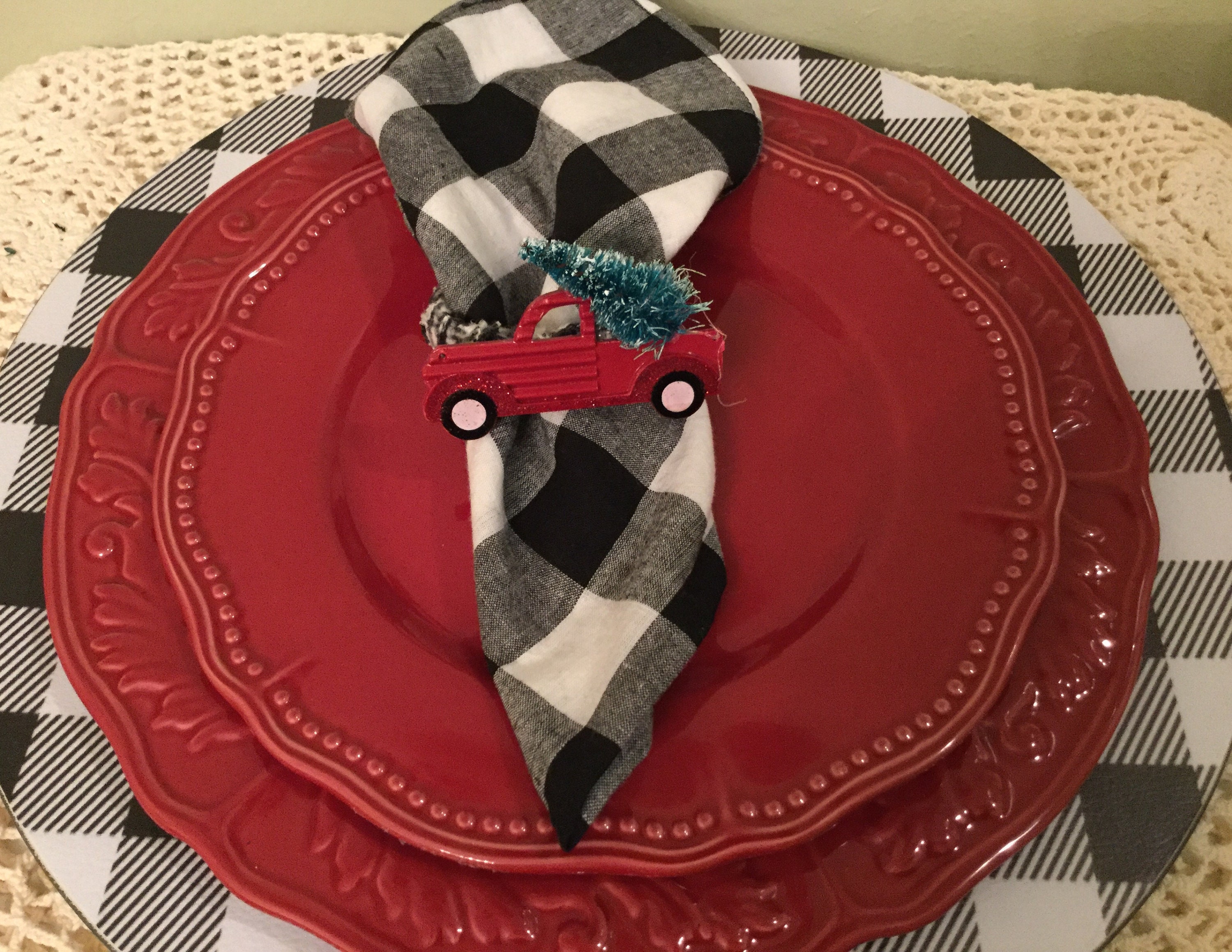 Red Truck Napkinrings Holiday Table Decor Housewarming Gift | Etsy