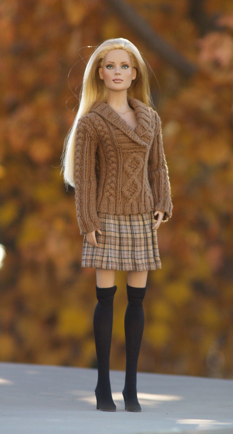 Crossover Collar Aran-twknitting Pattern for Tonner's | Etsy