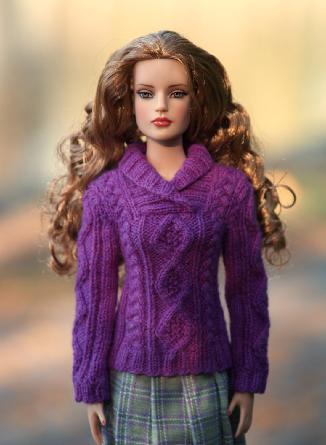 Crossover Collar Aran-twknitting Pattern for Tonner's | Etsy