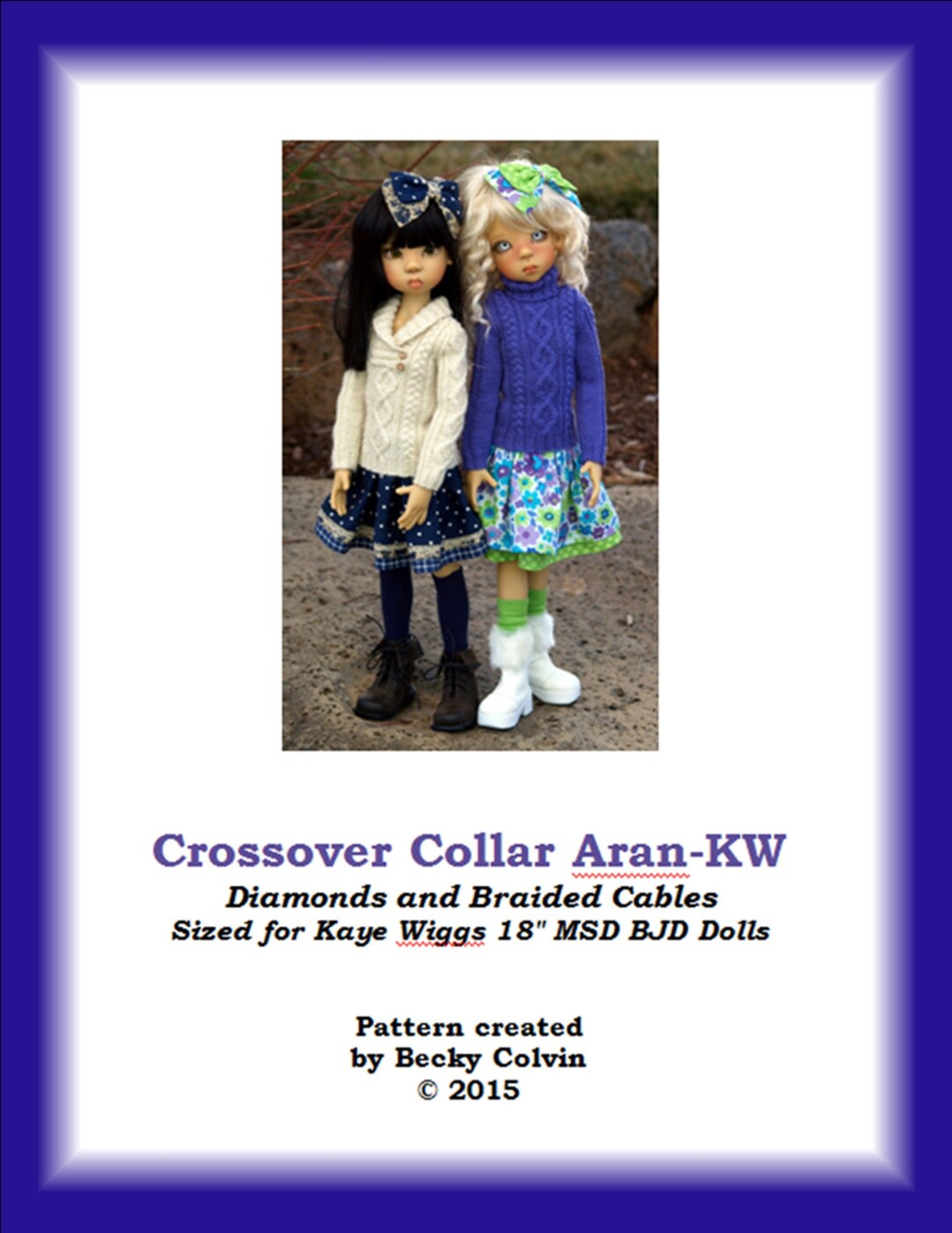 Crossover Collar Aran-kwknitting Pattern for Kaye Wiggs' 18 MSD BJD ...