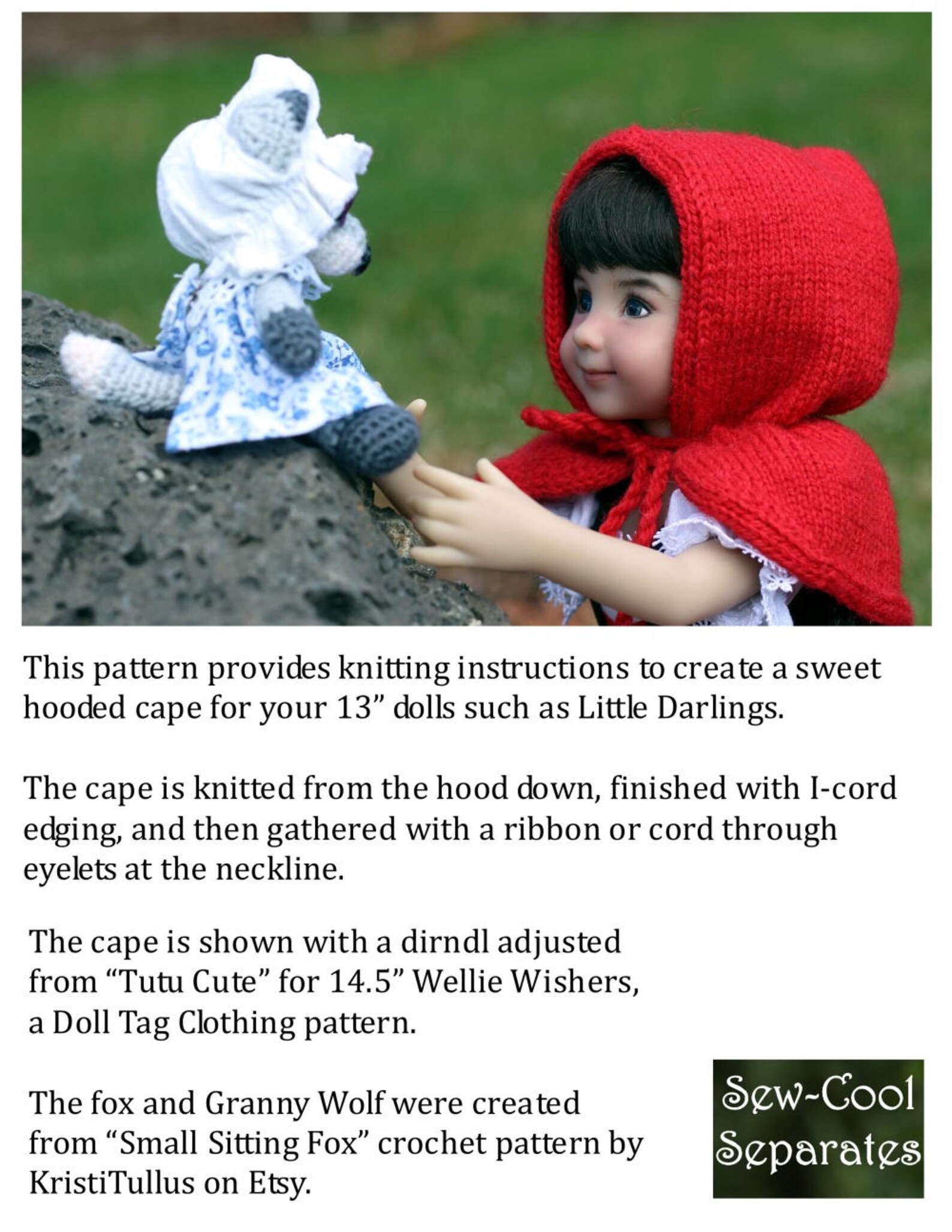 Little Red Riding Hood-ld Knitting Pattern for Dianna - Etsy