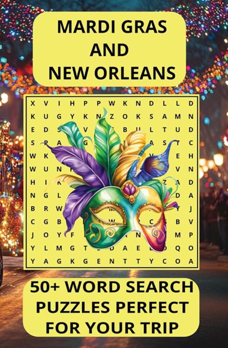 Mardi Gras Word Search Puzzle Book – New Orleans Carnival Activity ...
