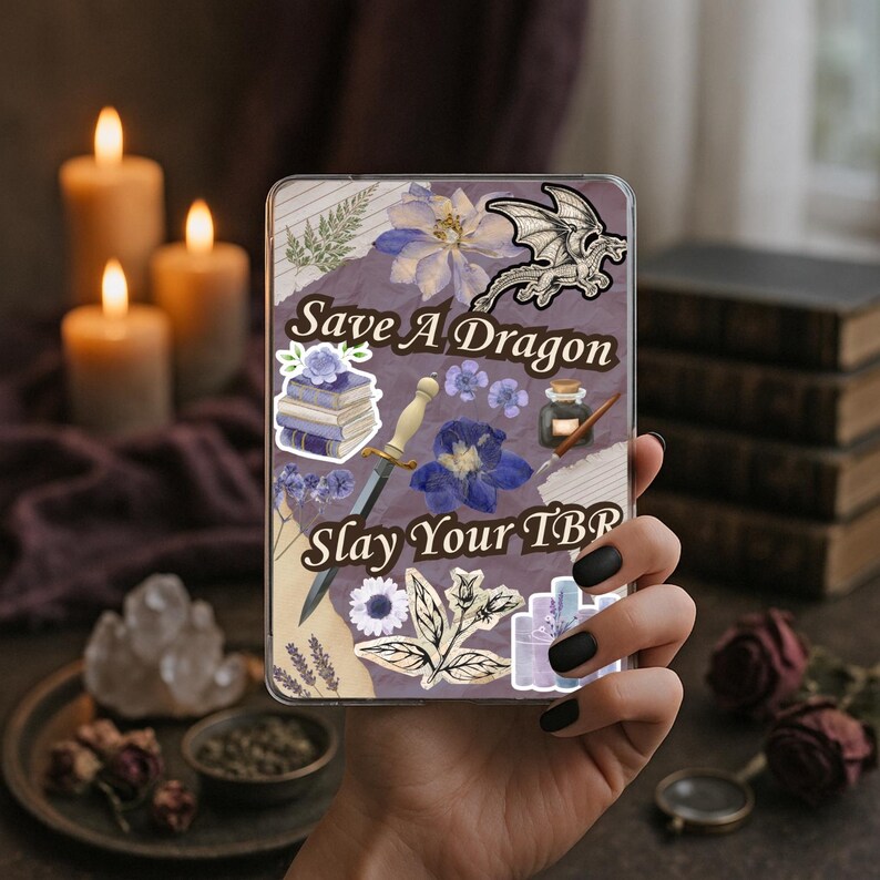 Cottagecore Printable Kindle Inserts for Clear Case | Set of 2 | Dragon ...