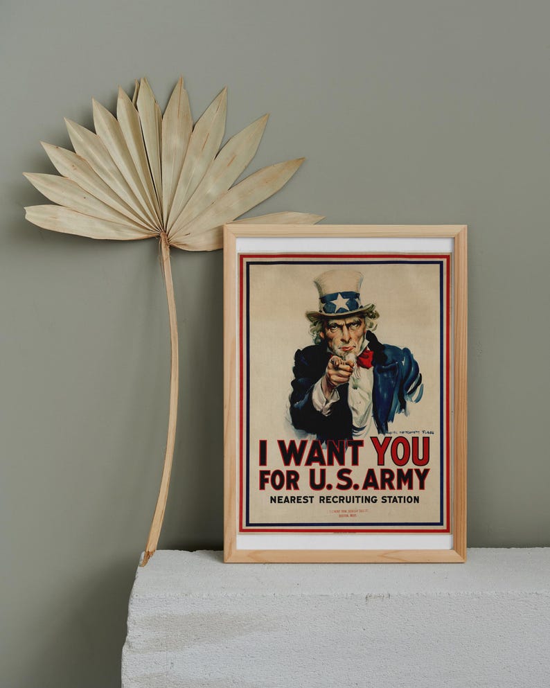 Vintage Uncle Sam 'I Want You' US Army Poster - James Montgomery Flagg ...