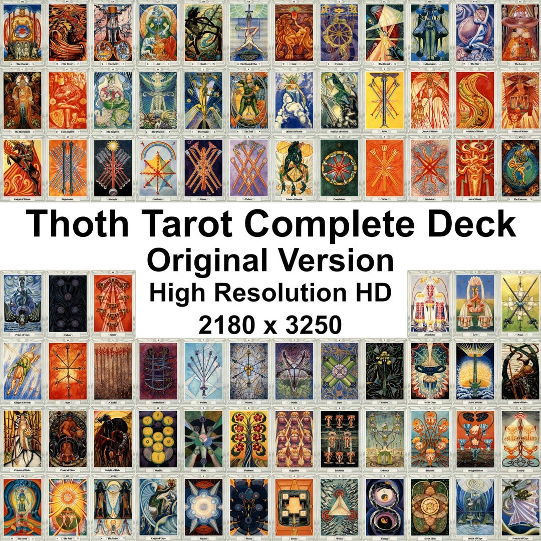 78 HD Thoth Tarot Mega Bundle | Complete Aleister Crowley Deck, Major ...