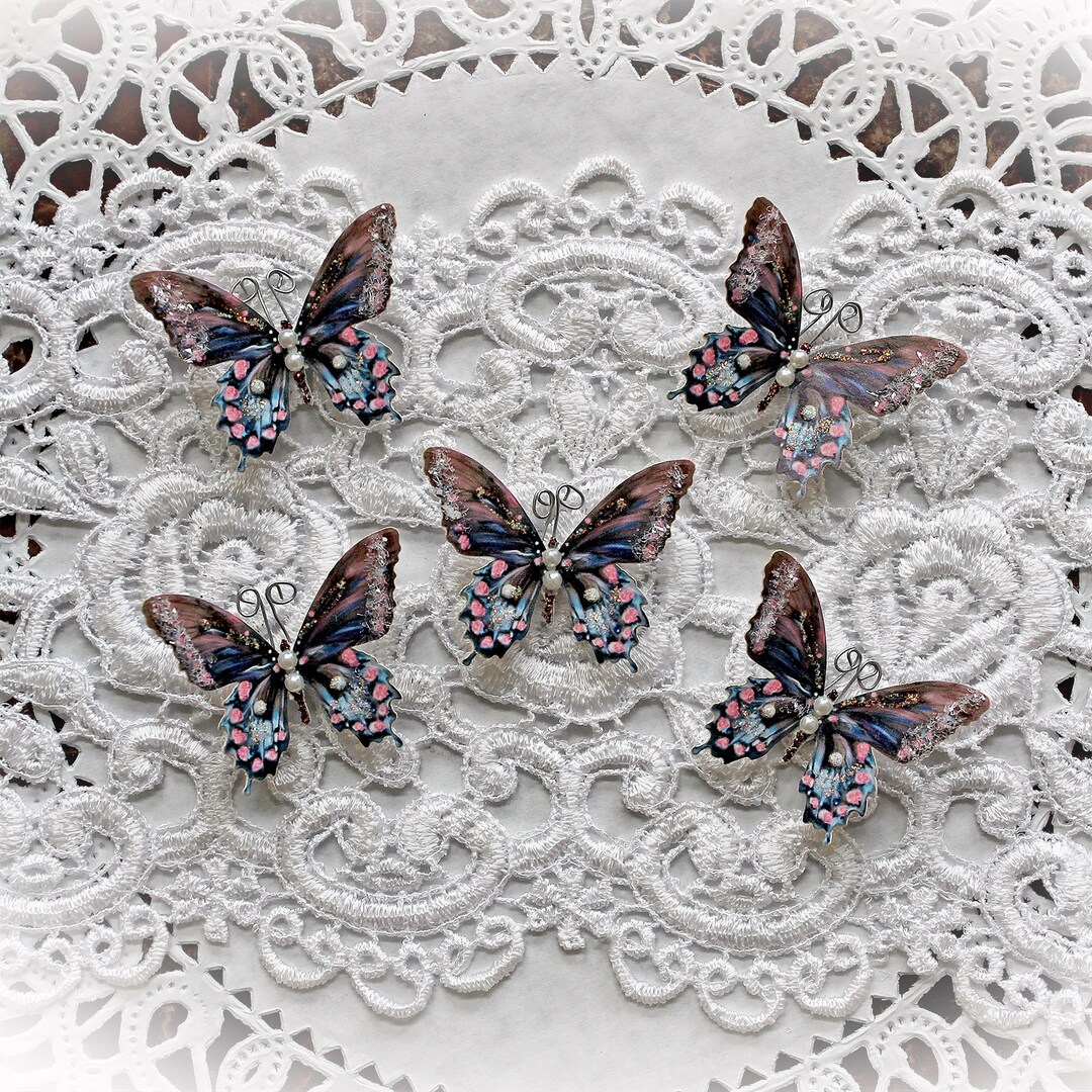 Reneabouquets Tiny Treasures Butterfly Set Shabby Chic - Etsy