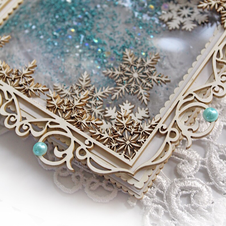 Reneabouquets Beautiful Board first Snow Shaker Box With - Etsy