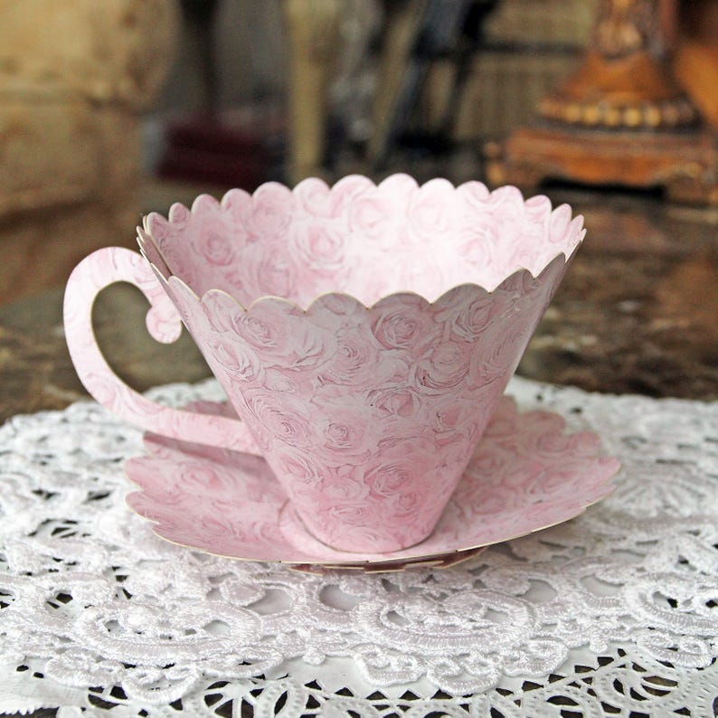 Reneabouquets Cabbage Rose Tea Cup Premium Paper Die Cut Do It - Etsy