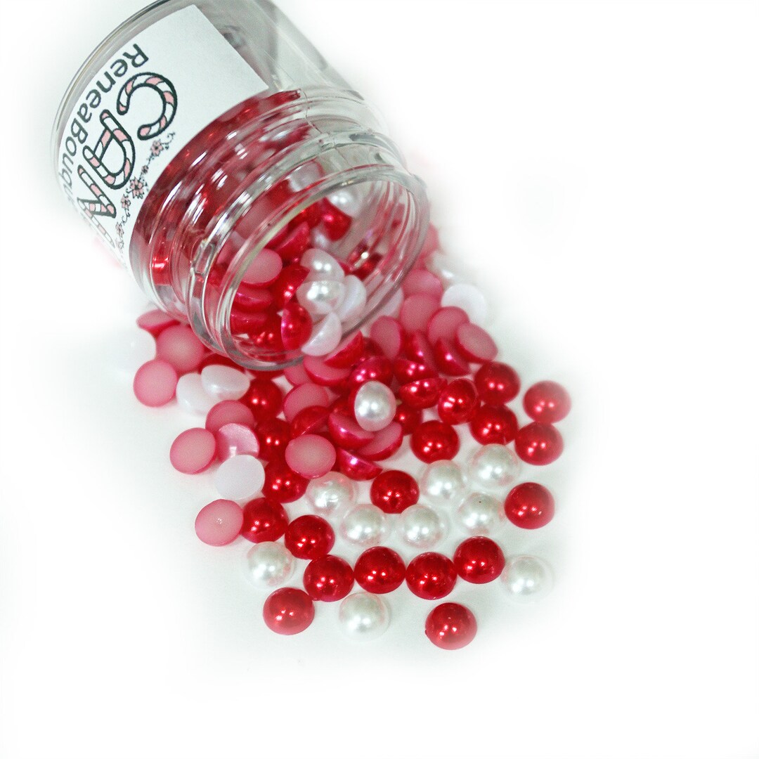 Reneabouquets Peppermint Candy Flatback 6mm Pearls Choose Size .6 185 ...