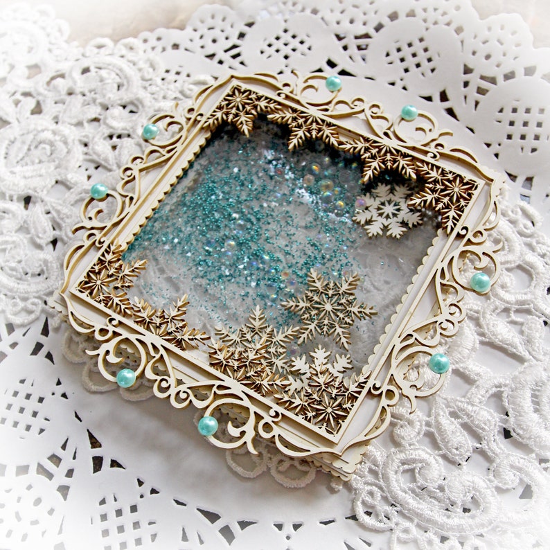 Reneabouquets Beautiful Board first Snow Shaker Box With - Etsy