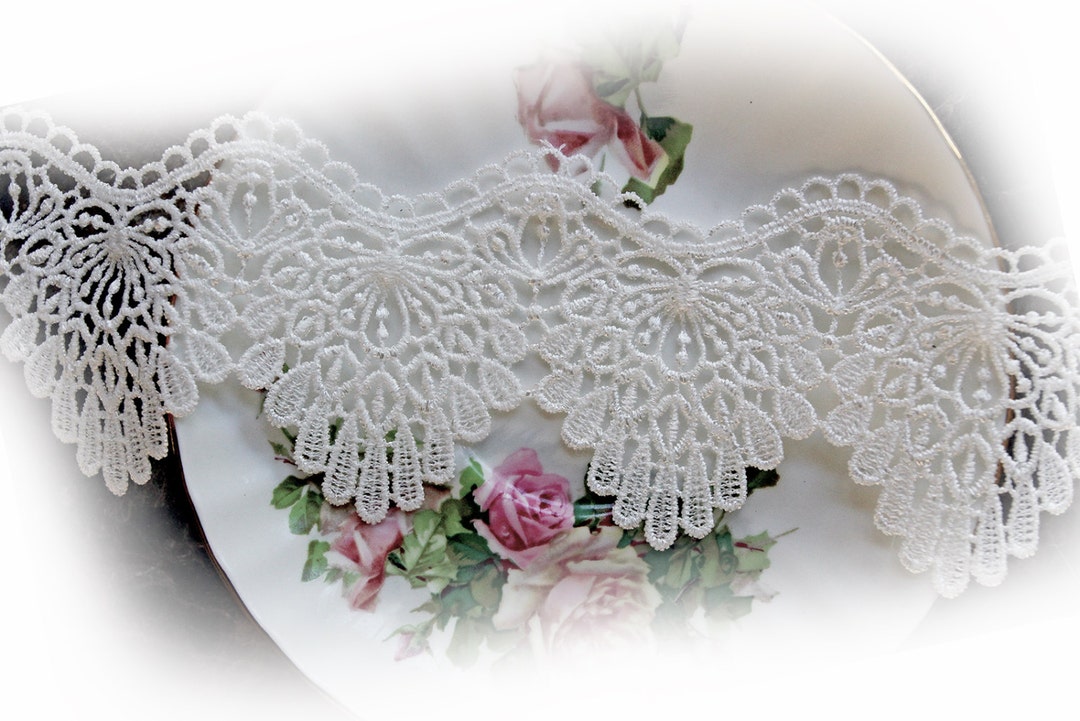 Reneabouquets Trim 2 1/4 Inch Wide Doily Lace in White or off White by ...