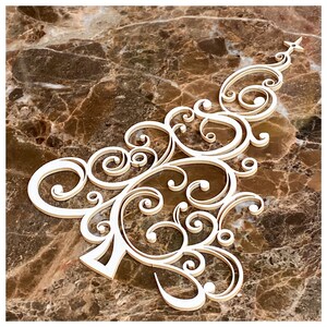 Reneabouquets Beautiful Board Twirly Christmas Tree Laser Cut Chipboard ...