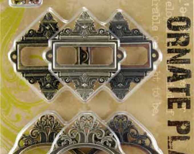 Ranger Tim Holtz Idea-ology Ornate Metal Book Plates Scrapbook ...