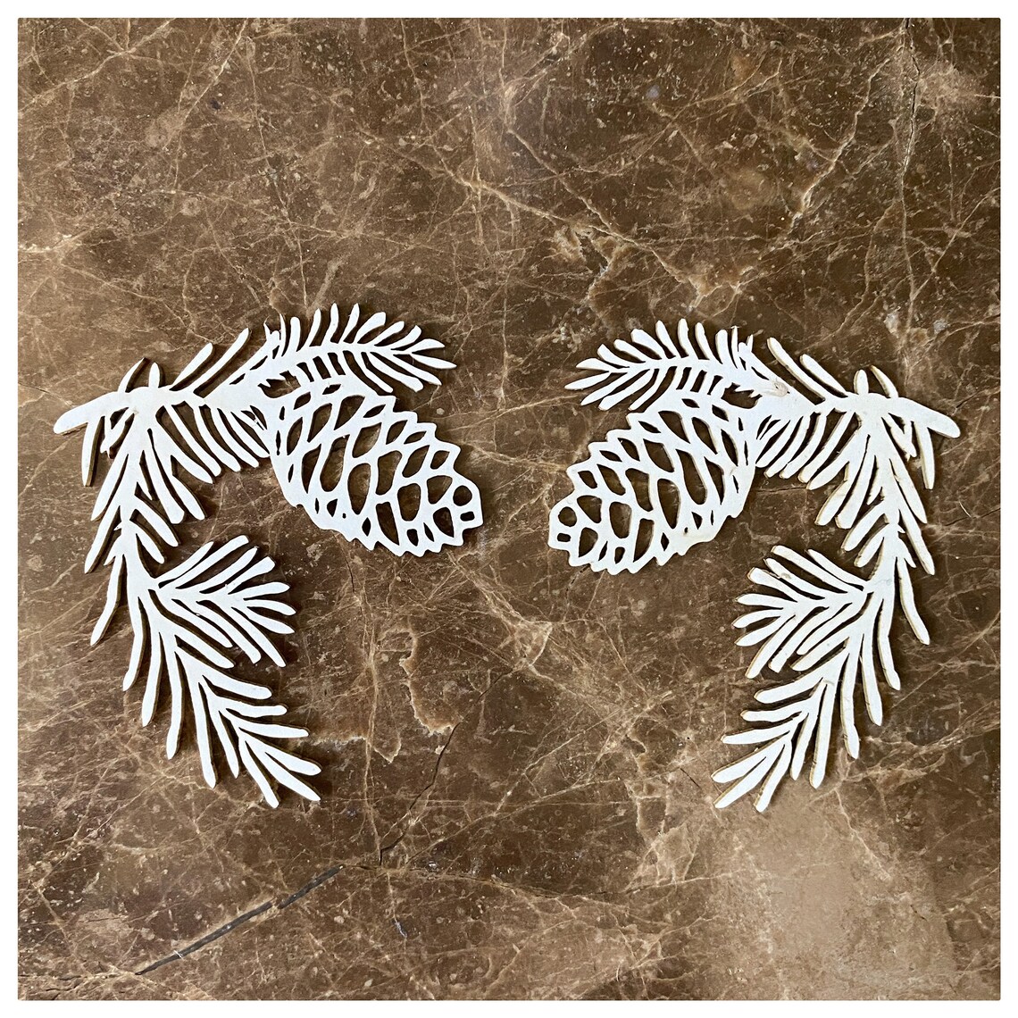 Reneabouquets Beautiful Board Evergreen Corners Set of 2 Laser - Etsy