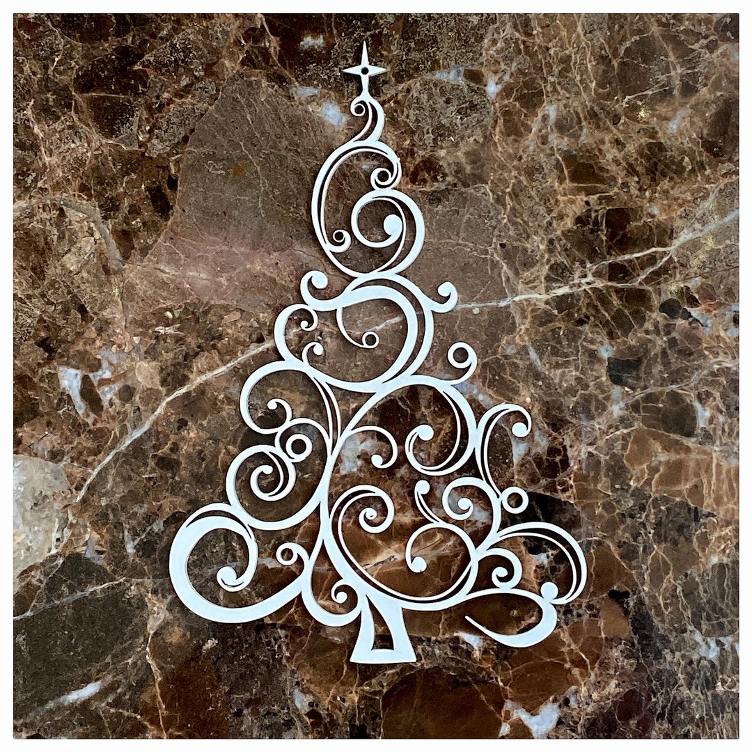 Reneabouquets Beautiful Board Twirly Christmas Tree Laser Cut Chipboard ...