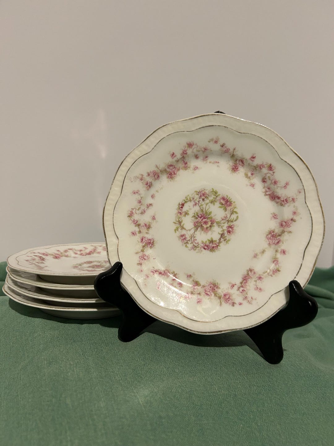 ZS & Co Scherzer Hostess Dishes With Pink Roses and Gold Trim ZSC41 ...