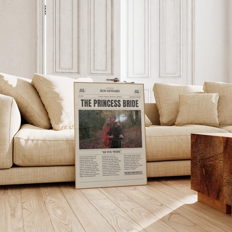 The Princess Bride Poster, Classic Fantasy Romance Movie Wall Art ...
