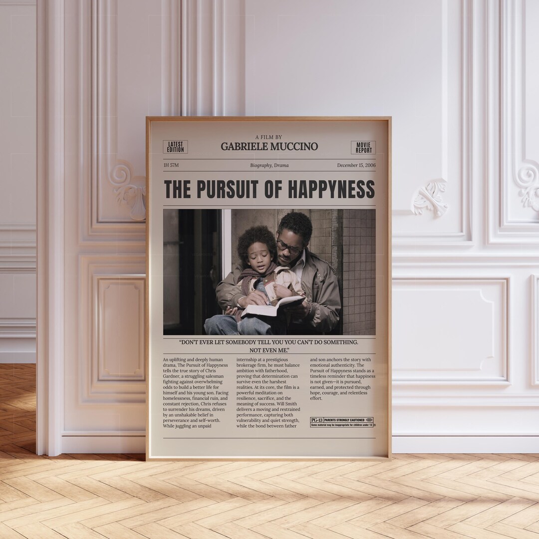 The Pursuit of Happyness Poster, Inspirational Drama Movie, Retro ...