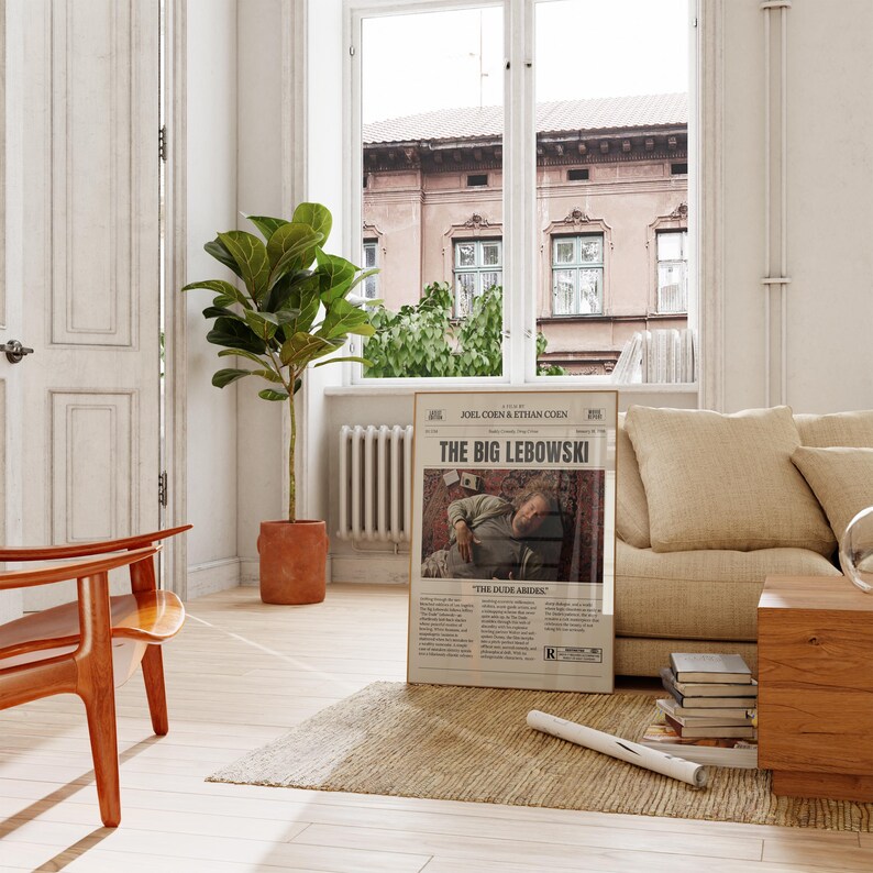 The Big Lebowski Poster, Coen Brothers Film, Retro Newspaper Movie ...