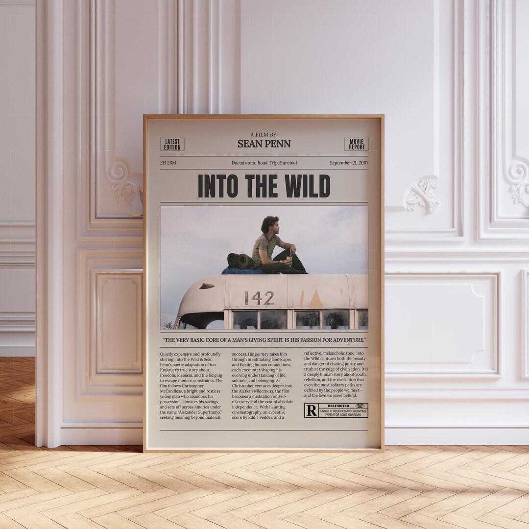 Into the Wild Poster, Sean Penn Cinema, Retro Newspaper Movie Poster ...