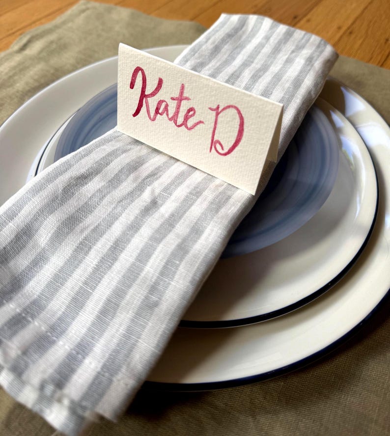 Hand Painted Watercolor Place Cards | Custom Hand Lettering Wedding ...