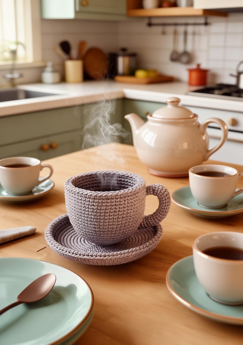 Amigurumi Tea Cup Crochet Pattern | Kawaii Mug and Saucer (PDF Download ...