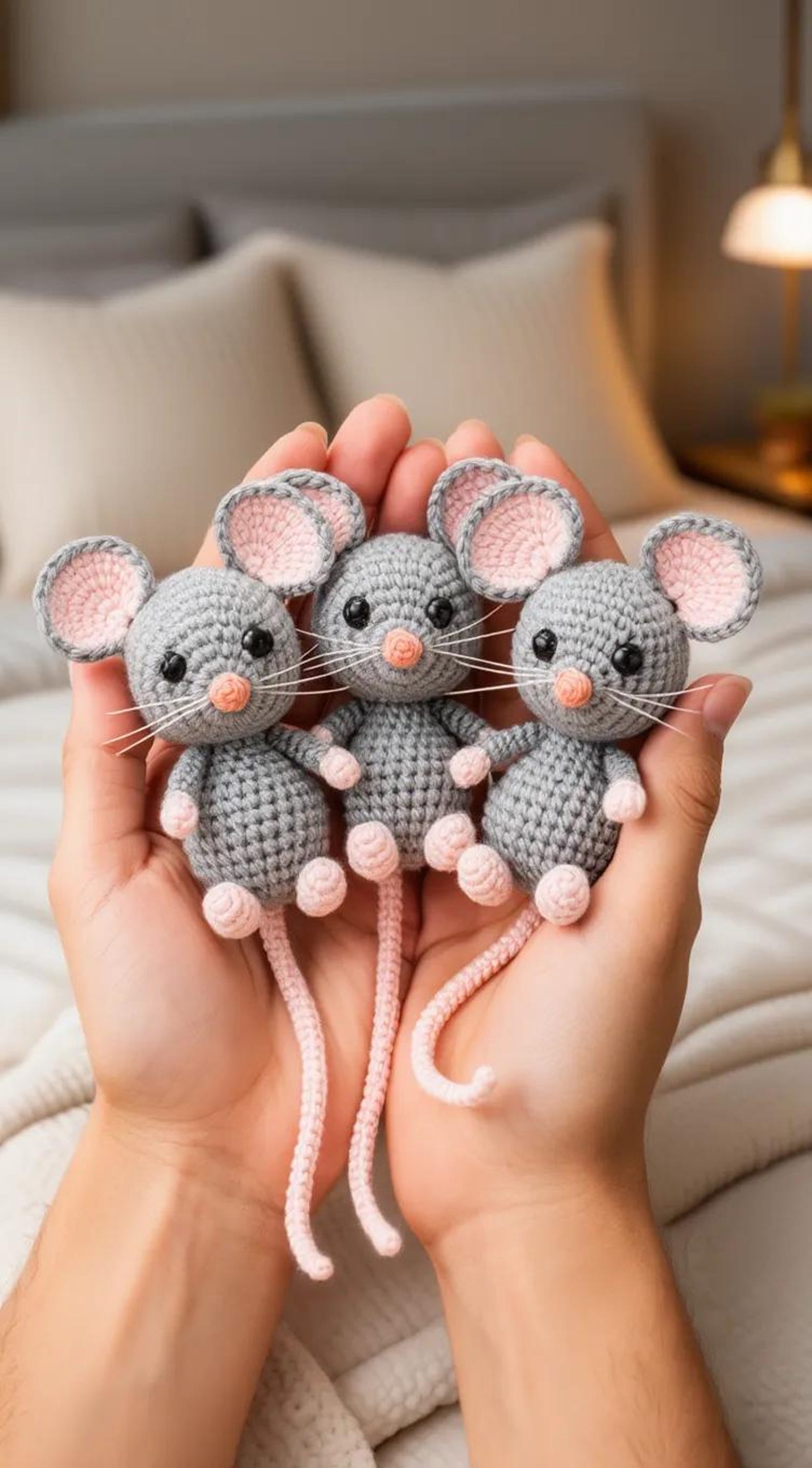 Amigurumi Trio of Tiny Mice Crochet Pattern PDF – Cute Mini Mouse Plush ...