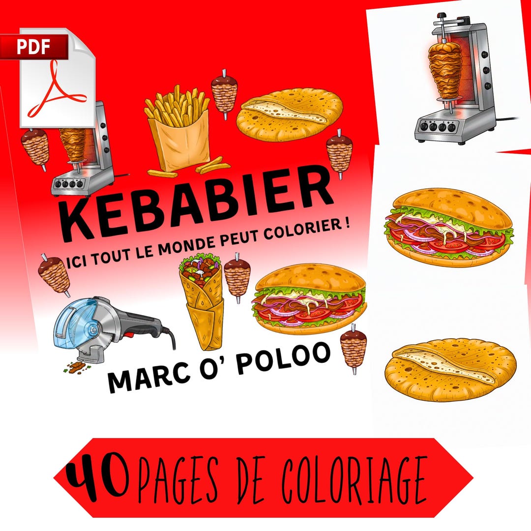 KEBABIER – 40 Printable Pages – Kebab & Street Food – Kebab Shop ...