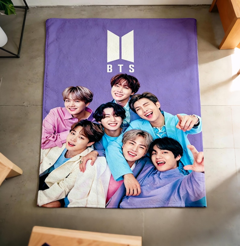BTS Group Portrait Blanket, Cozy Warm Flannel Blanket for Fans & Gift ...