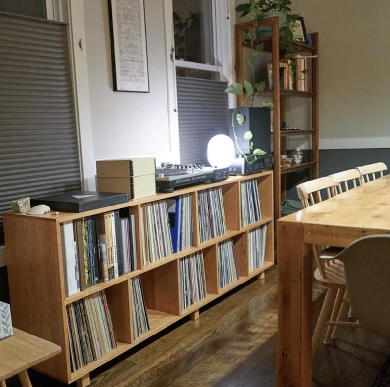 Sesto Vinyl Console, 65"w, Handcrafted Solid Wood, Modern LP Record ...